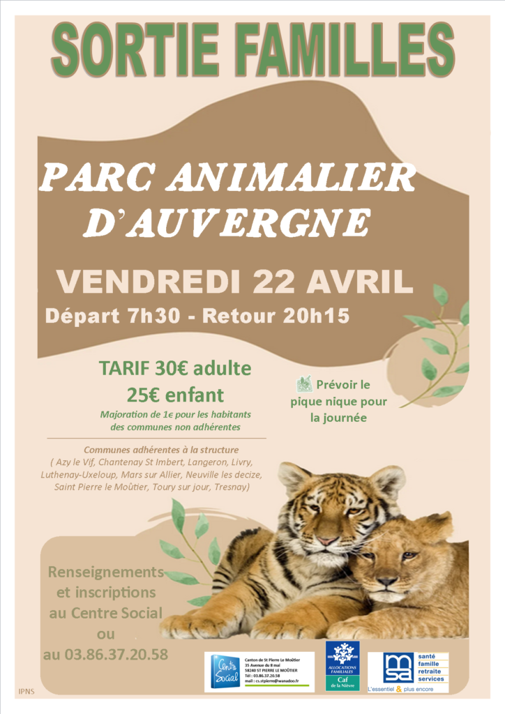 Sortie Familles - Centre Social du canton de St Pierre le Moûtier